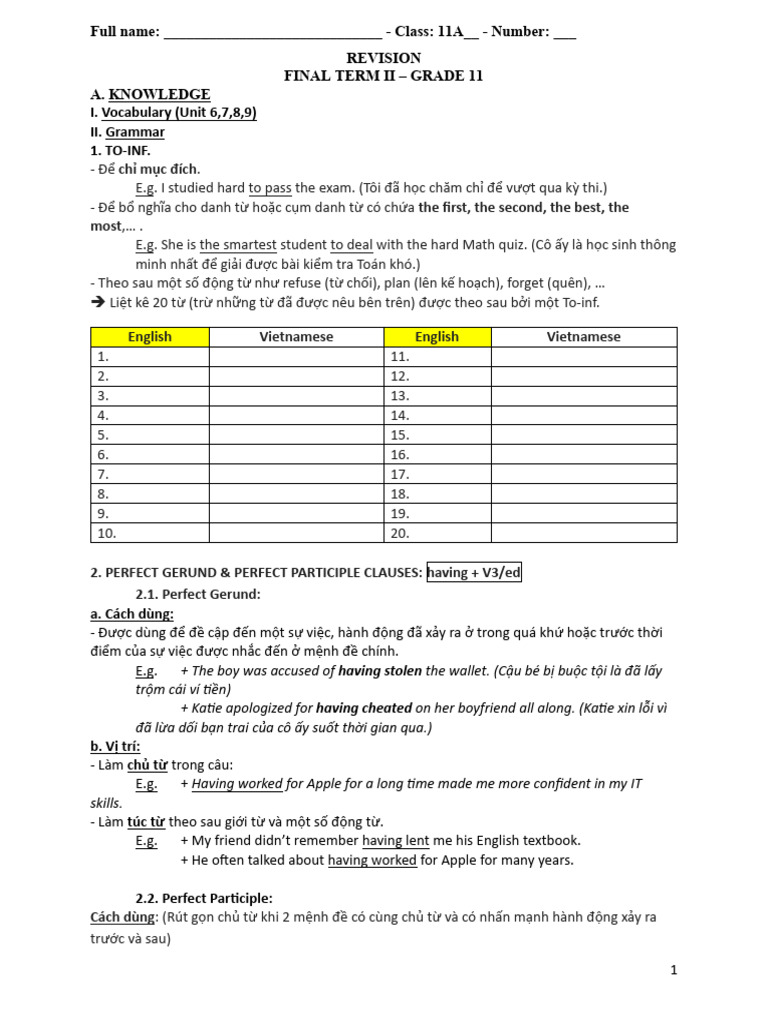 Revision Term Ii G11 2023 2024 | PDF | Vocational Education ...