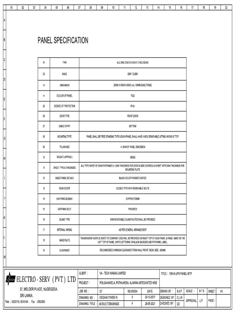 15kva Ups Panel-Wtp | PDF