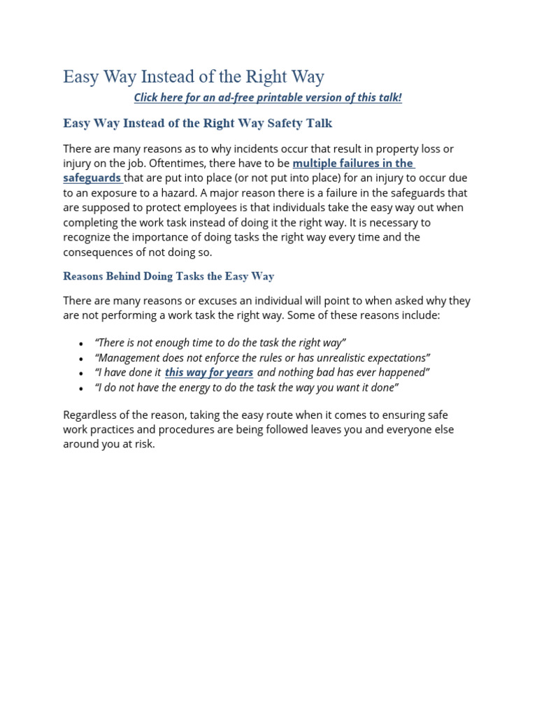 Toolbox Talk | Download Free PDF | Occupational Safety And Health ...