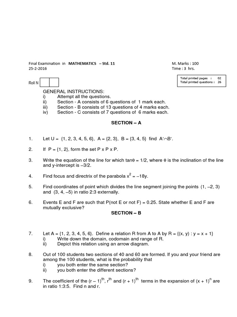 Cbse Class 11 Mathematics 2016 | PDF | Elementary Geometry | Euclidean Geometry