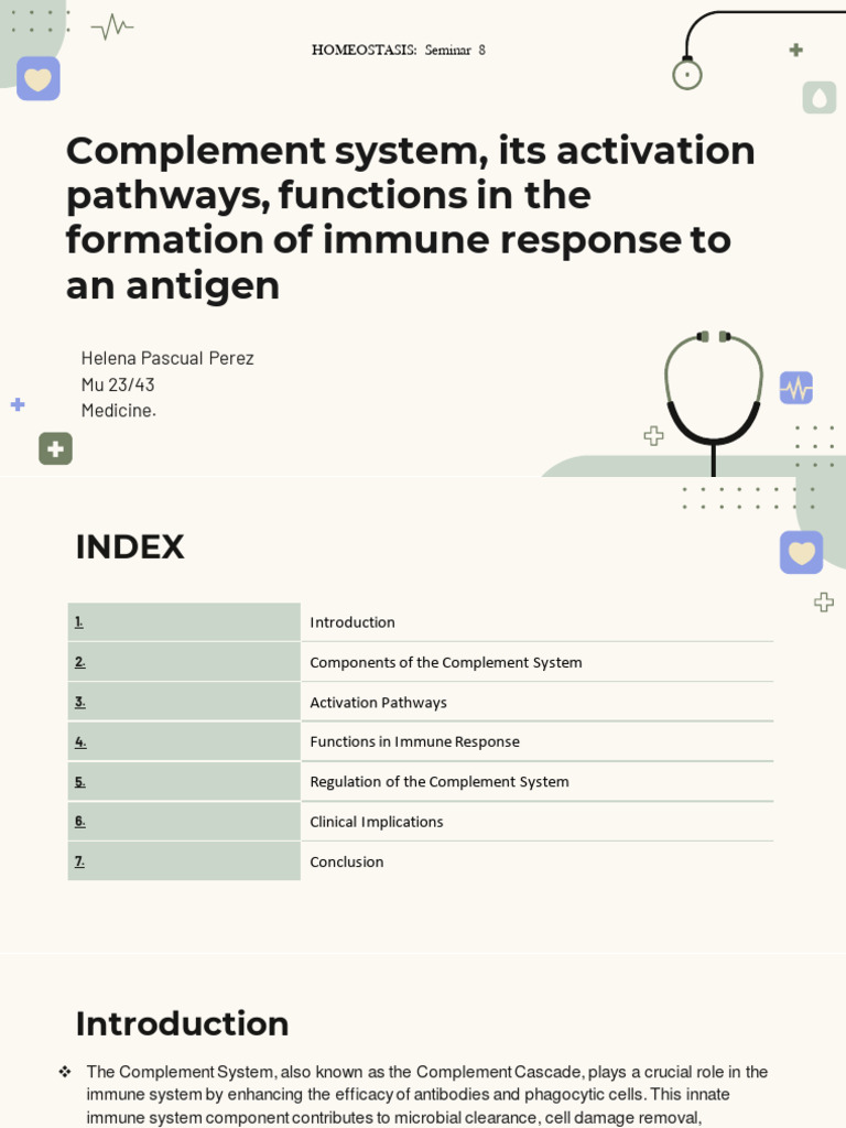 Complement System Its Activation Pathways Functions In The Formation Of Immune Response To An