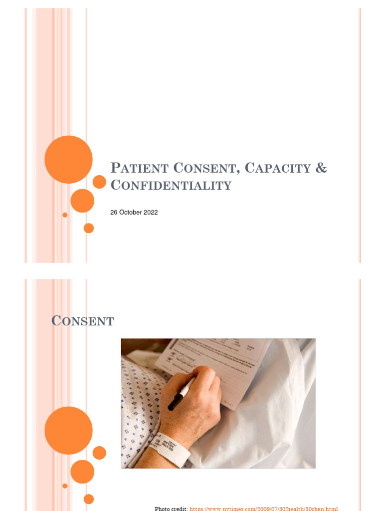 L06 Consent, Capacity Confidentiality | PDF | Electronic Health Record | Informed Consent