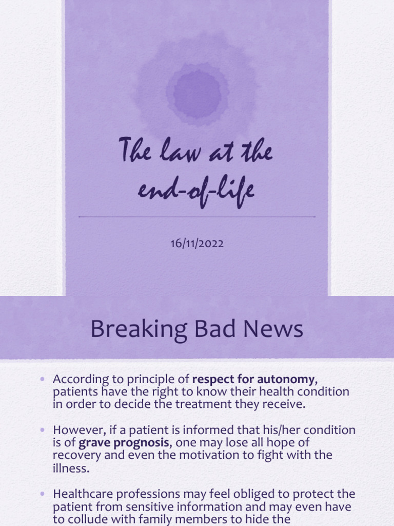 End-of-Life Legal Considerations | PDF | Cardiopulmonary Resuscitation ...