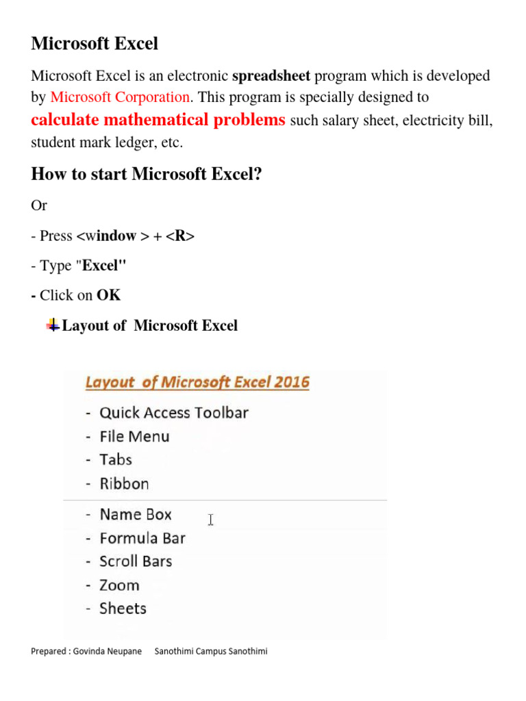 Excel Introductions | PDF | Spreadsheet | Microsoft Excel