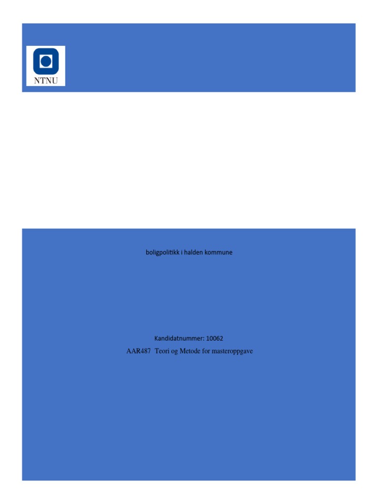Teori Og Metode Innlevering NTNU | PDF