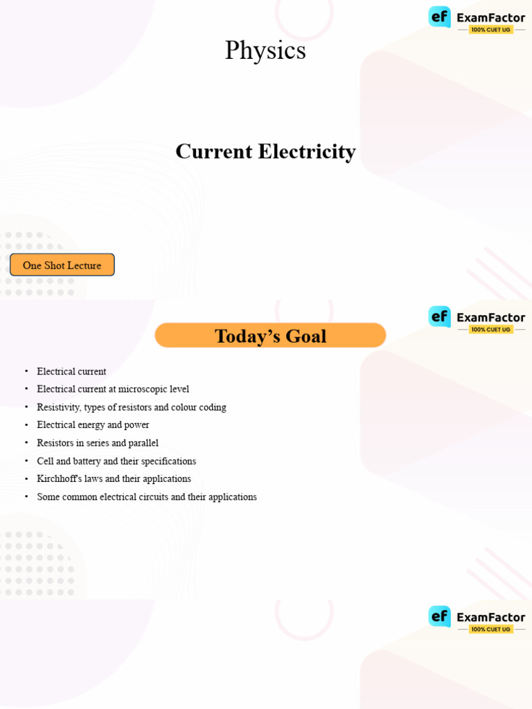 Current Electricity | PDF | Electrical Resistivity And Conductivity | Electric Current