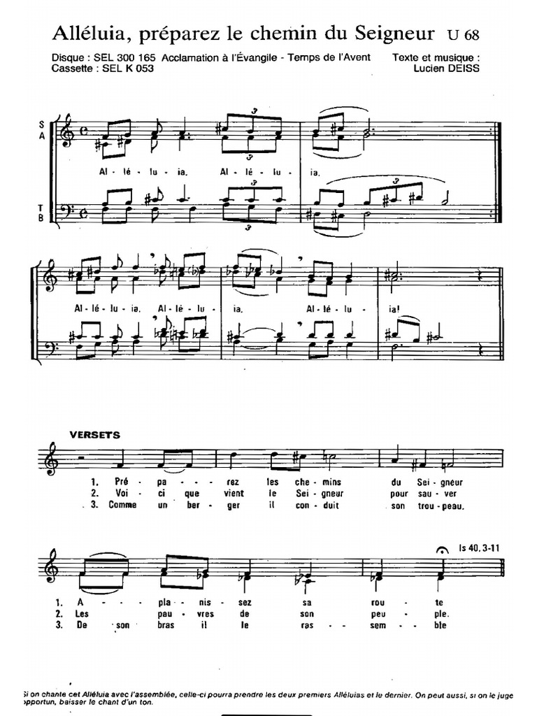 Alléluia Préparer Le Chemin Lucien Deiss | PDF