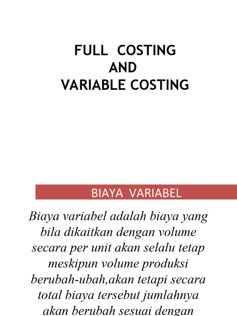 Metode Full Costing dalam Produksi | PDF