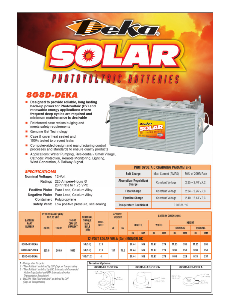 8G8D-DEKA MK Solar Rev 1-21 | PDF | Photovoltaics | Electrical Engineering