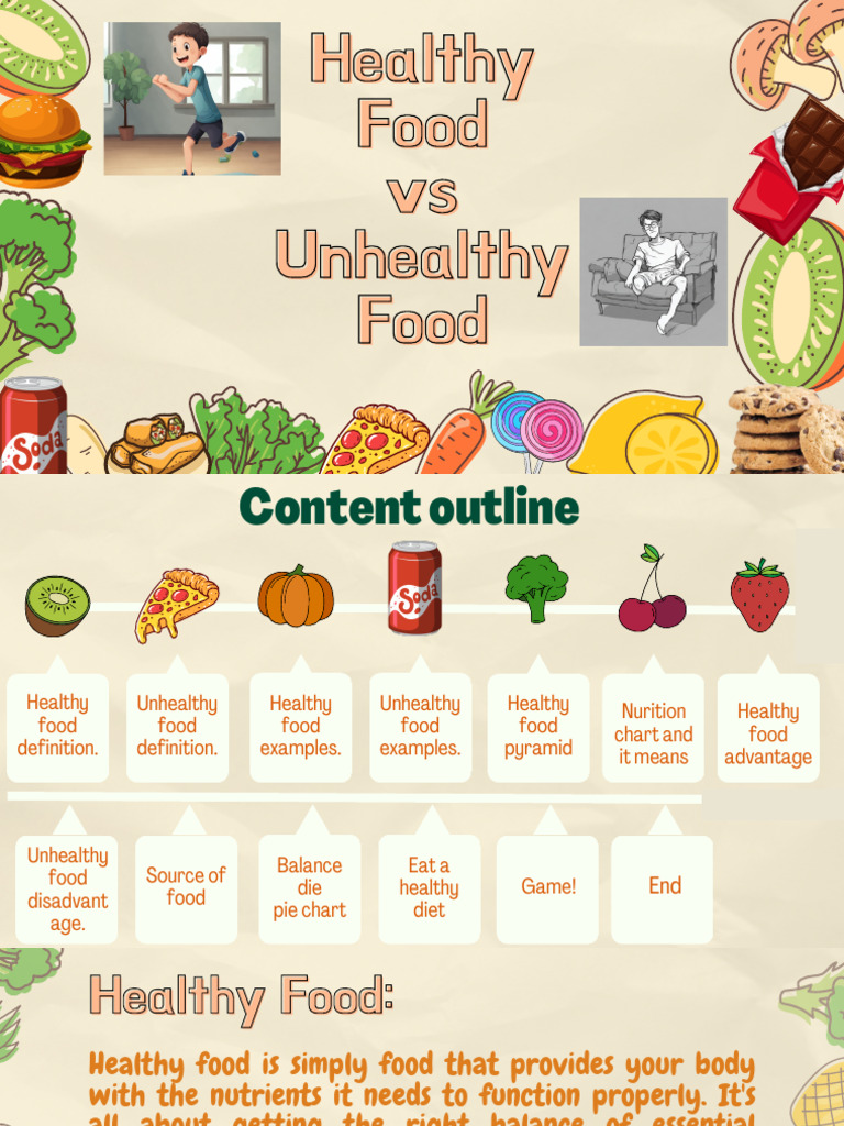 Healthy Food Vs Unhealthy Food | PDF | Healthy Diet | Foods