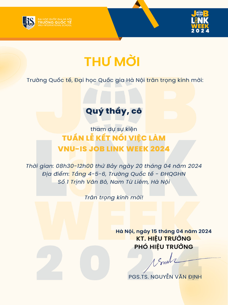Job Link Week 20.4 - Invitation & Agenda | PDF