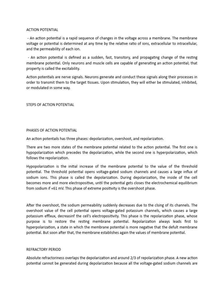 Action Potential | PDF | Cell Signaling | Action Potential
