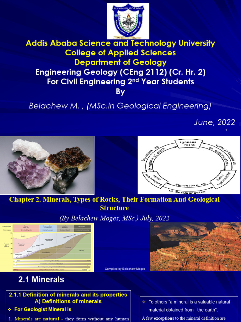 Chapter 2 Engineering Geology June14.Part One | PDF | Sedimentary Rock | Clastic Rock