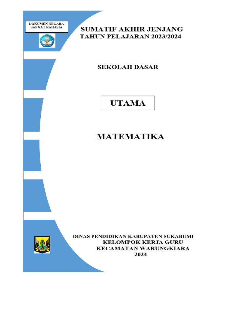 Conroh SOAL SAJ MATEMATIKA 2024 | PDF