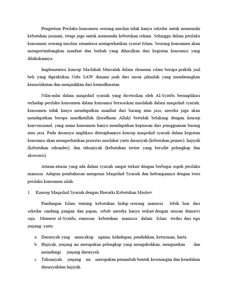 Bagaimana Konsep Maslahah Dalam Perilaku Konsumen | PDF | Karier & Perkembangan