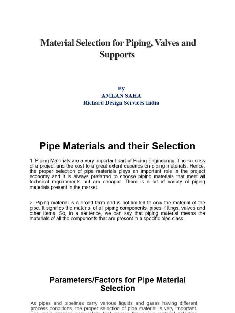 Material Selection For Piping Valve and Supports | Download Free PDF | Deformation (Engineering ...