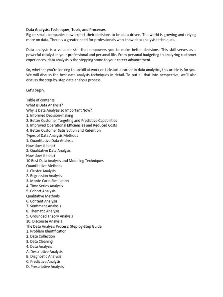 Data Analysis Pdf Data Analysis Analytics