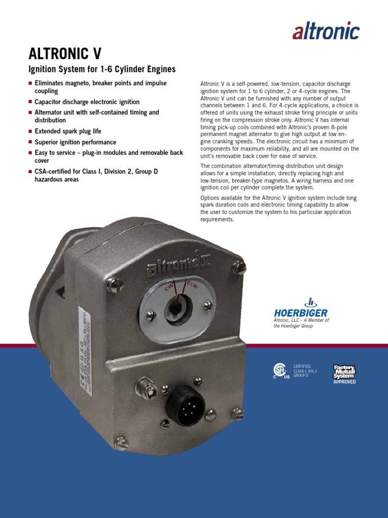 Altronic V Ignition System Overview | PDF | Ignition System | Machines