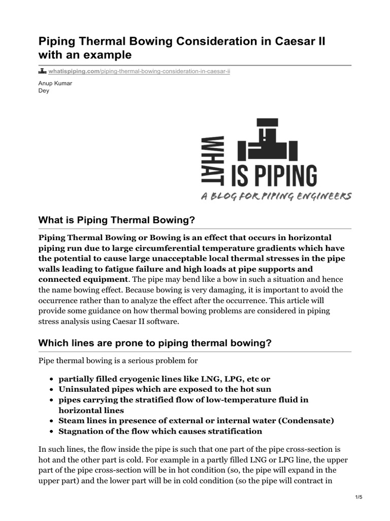 whatispiping.com-Piping Thermal Bowing Consideration in Caesar II with ...