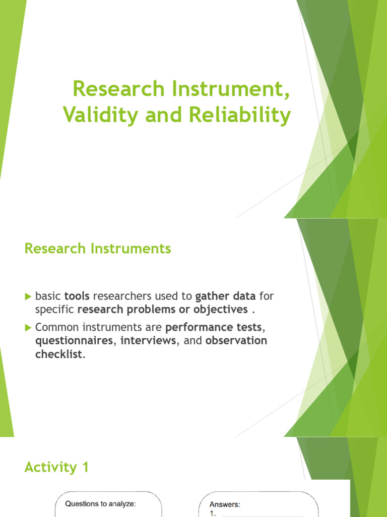 Research Instrument Validity and Reliability PDF | PDF | Validity (Statistics) | Psychometrics