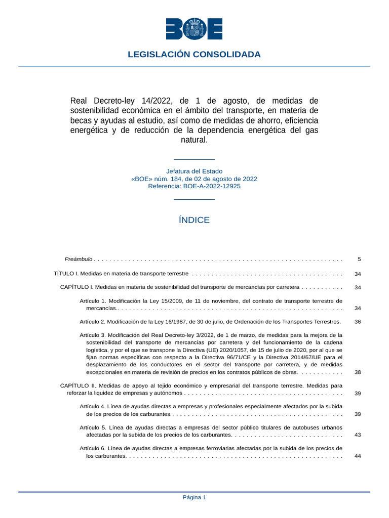 BOE-A-2022-12925-consolidado | PDF | Transporte | España