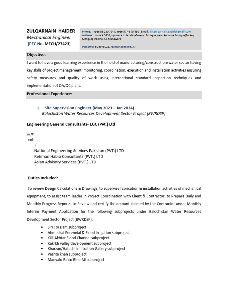 Zulqarnain Haider (CV +documents) | PDF | Nondestructive Testing ...