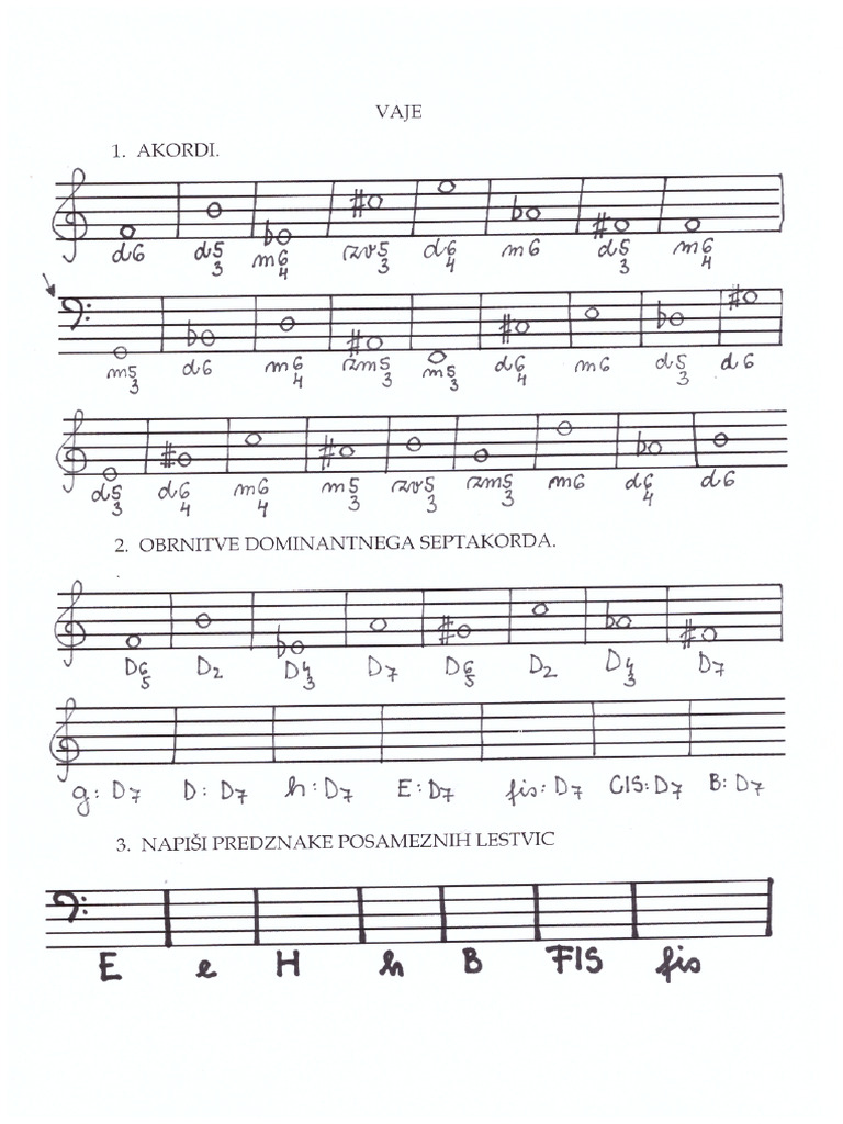 VAJE-AKORDI,LESTVICE | PDF