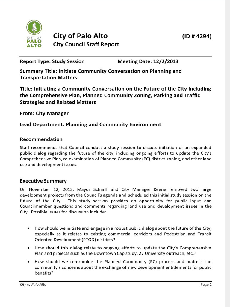 Vdocuments - MX - City of Palo Alto City Staff Report On Future of Palo ...