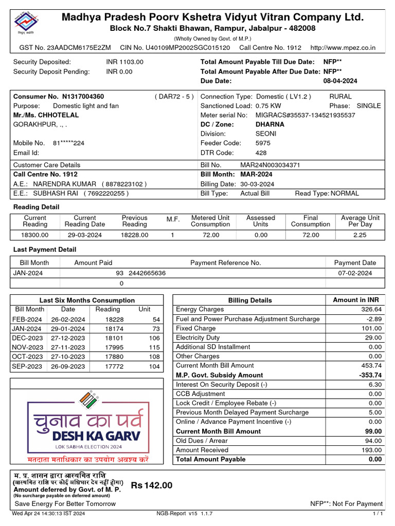 Madhya Pradesh Poorv Kshetra Vidyut Vitran Company LTD.: Block No.7 ...