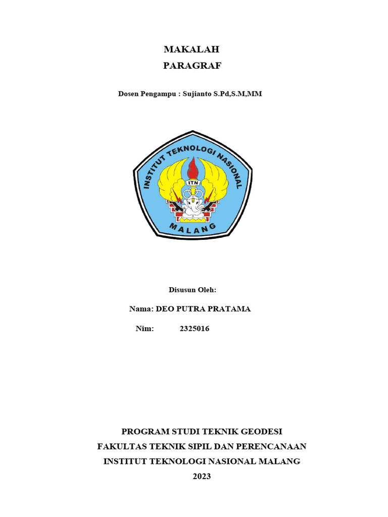Makalah Paragraf | PDF | Karier & Perkembangan | Seni & Disiplin Bahasa
