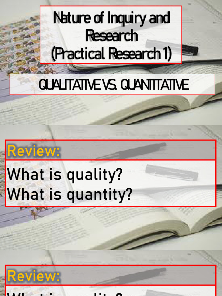 LESSON III Quali vs. Quanti | PDF | Quantitative Research | Qualitative ...