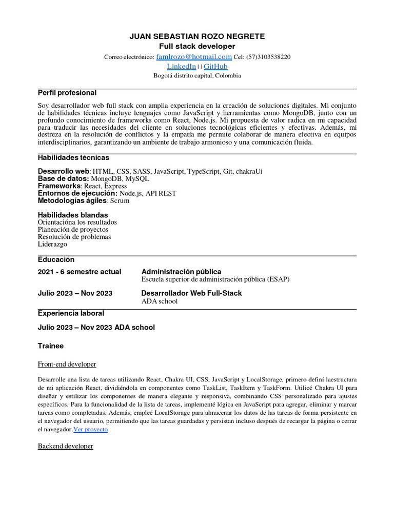 CV Es | PDF | Script Java | Red mundial