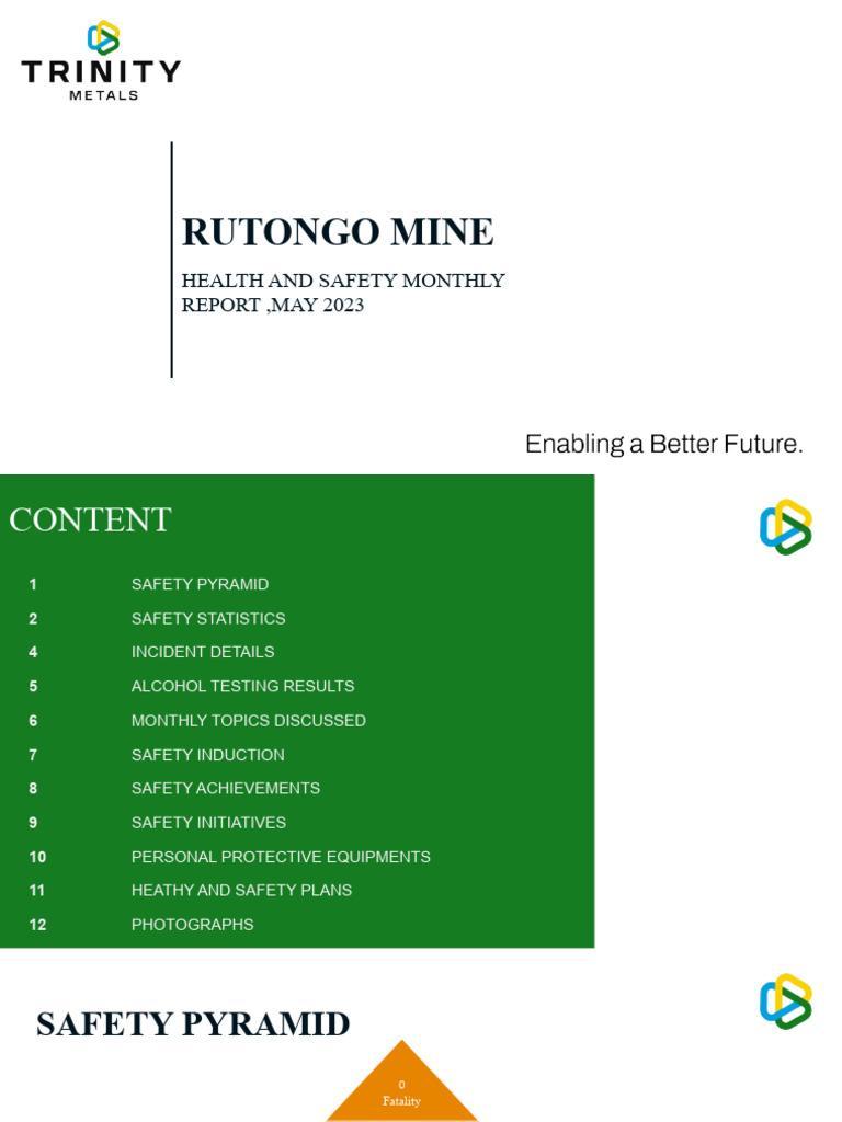 Rutongo Health and Safety Monthly Report May 2023 | PDF | Personal ...