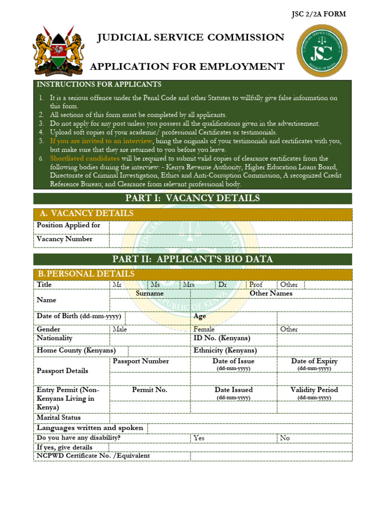 Revised JSC Employment Form 2021 UPDATED 29.03.2022 | PDF | Doctor Of ...