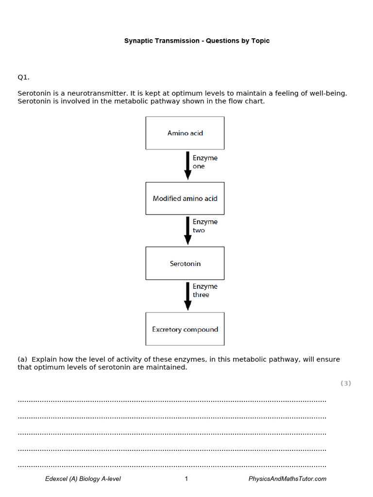 Synaptic Transmission QP | Download Free PDF | Neurotransmitter | Schizophrenia