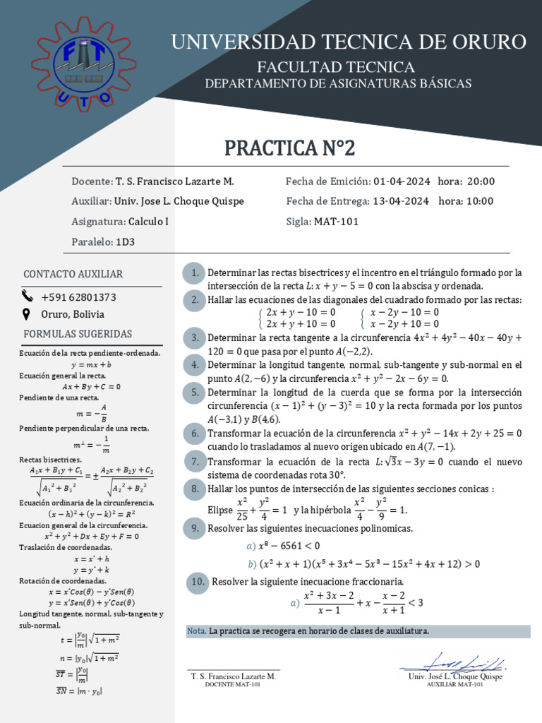 Sol Prac Dos | PDF | Línea (geometría) | Pendiente Sol Prac Dos | PDF | Línea (geometría) | Pendiente