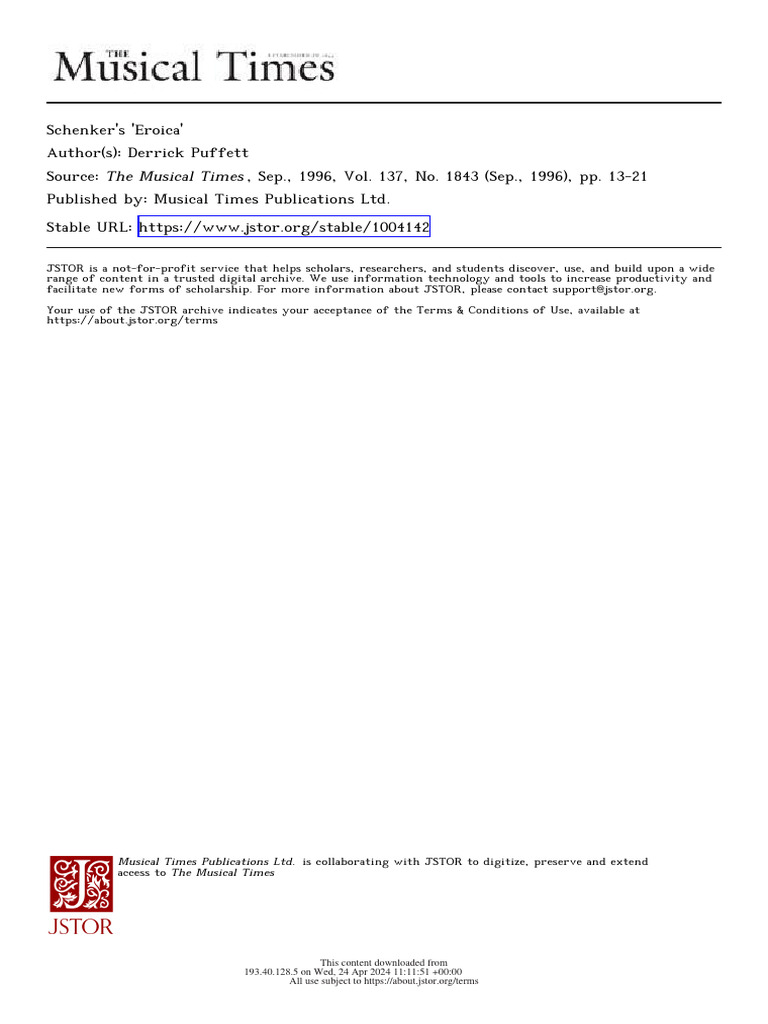 Puffett SchenkersEroica 1996 | PDF | Art