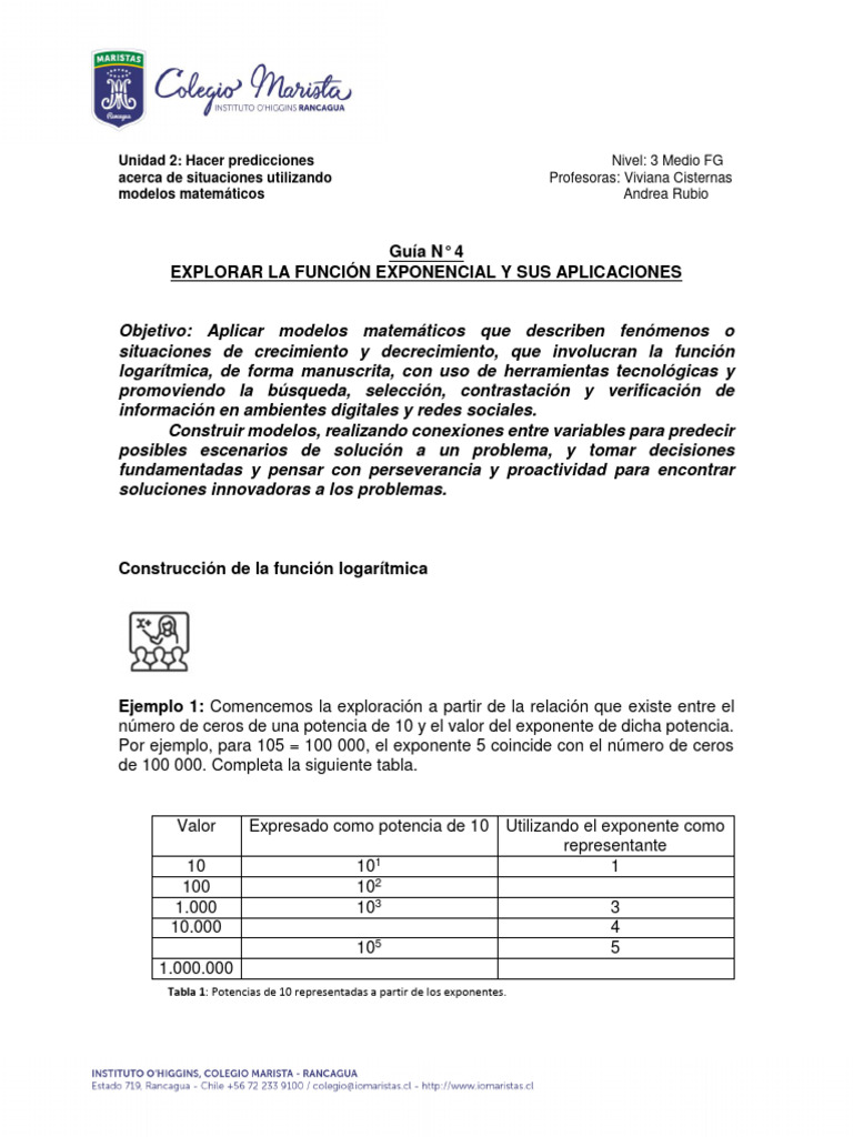 Guia N4 Funcion Logaritmica | PDF | Decibel | Función (Matemáticas)