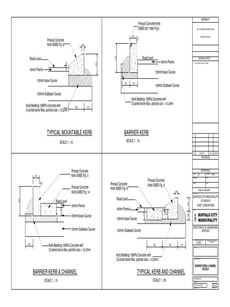 Barrier Kerb & Channel Detail | PDF | Building Materials | Composite ...