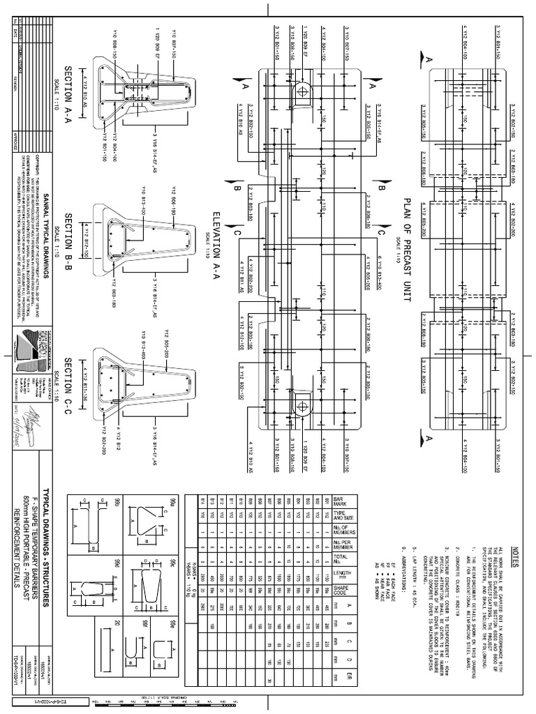 v1 TD S P 1002 F Shape Temporary Barrier 800mm High Portable Precast ...