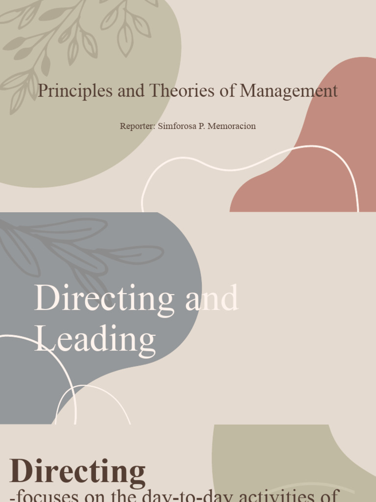 Principles and Theories of Management | Download Free PDF | Leadership ...