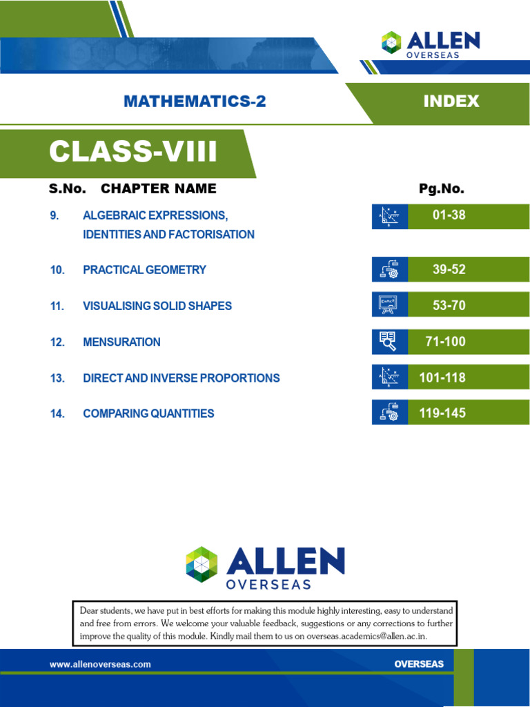 Overseas Class-08 Mathematics-2 Compressed | PDF | Division (Mathematics) | Factorization