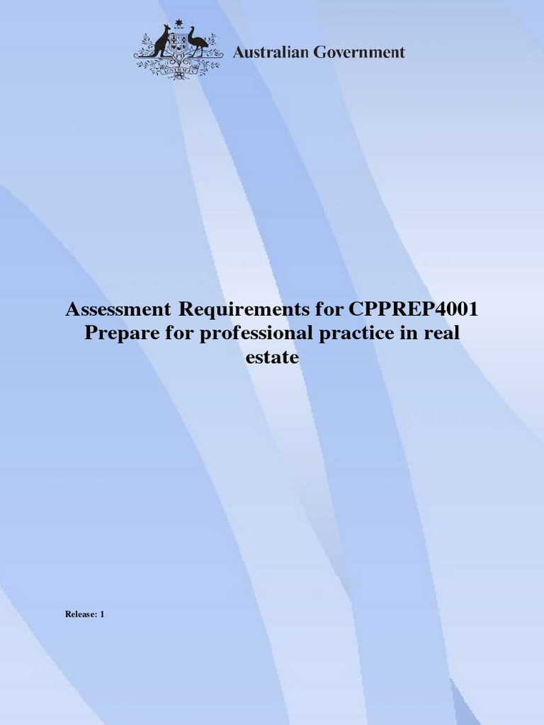 CPPREP4001 AssessmentRequirements R1 | PDF | Property Management | Estate Agent