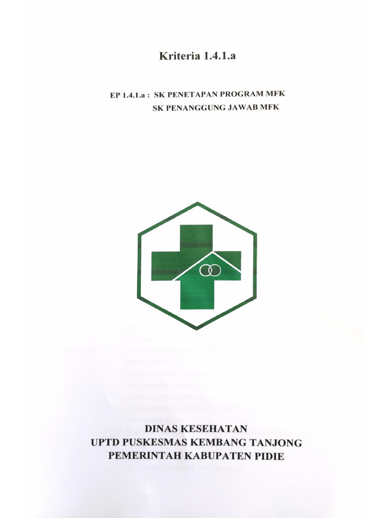 EP 1.4.1.a SK PENANGGUNG JAWAB MFK DAN SK PENETAPAN PROGRAM MFK | PDF