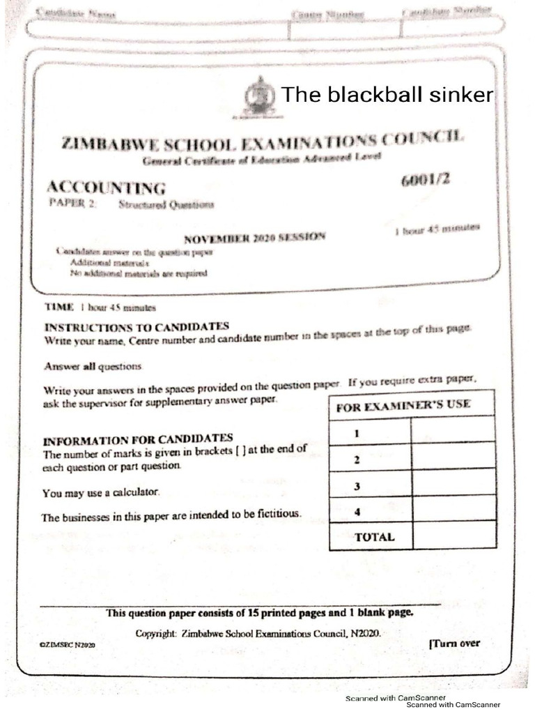Acc A LEVEL Nov 2020 P2 | PDF