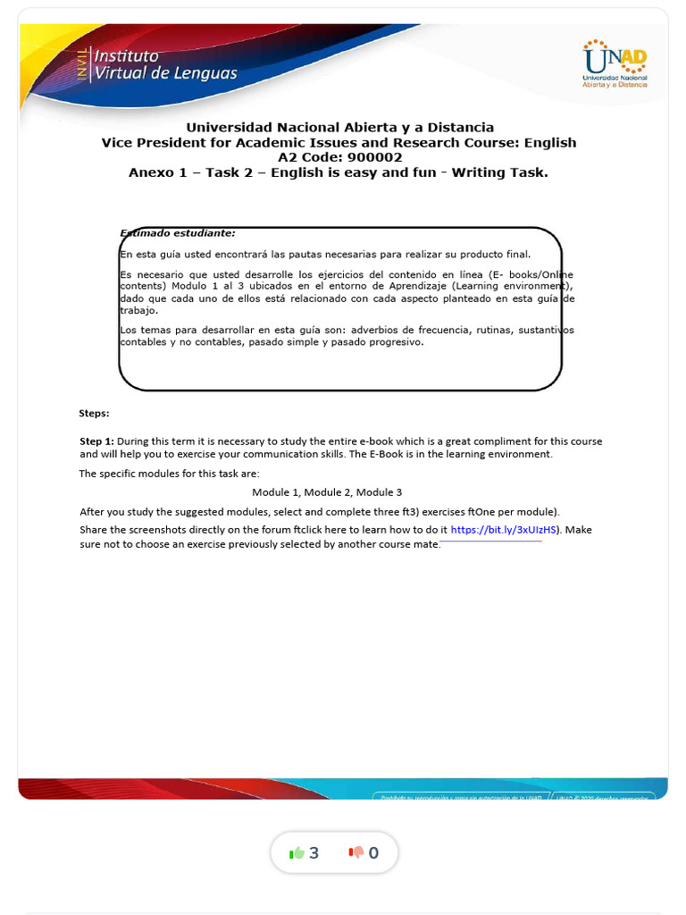 Anexo 1 Task 2 English Is Easy and Fun Writing Task | PDF