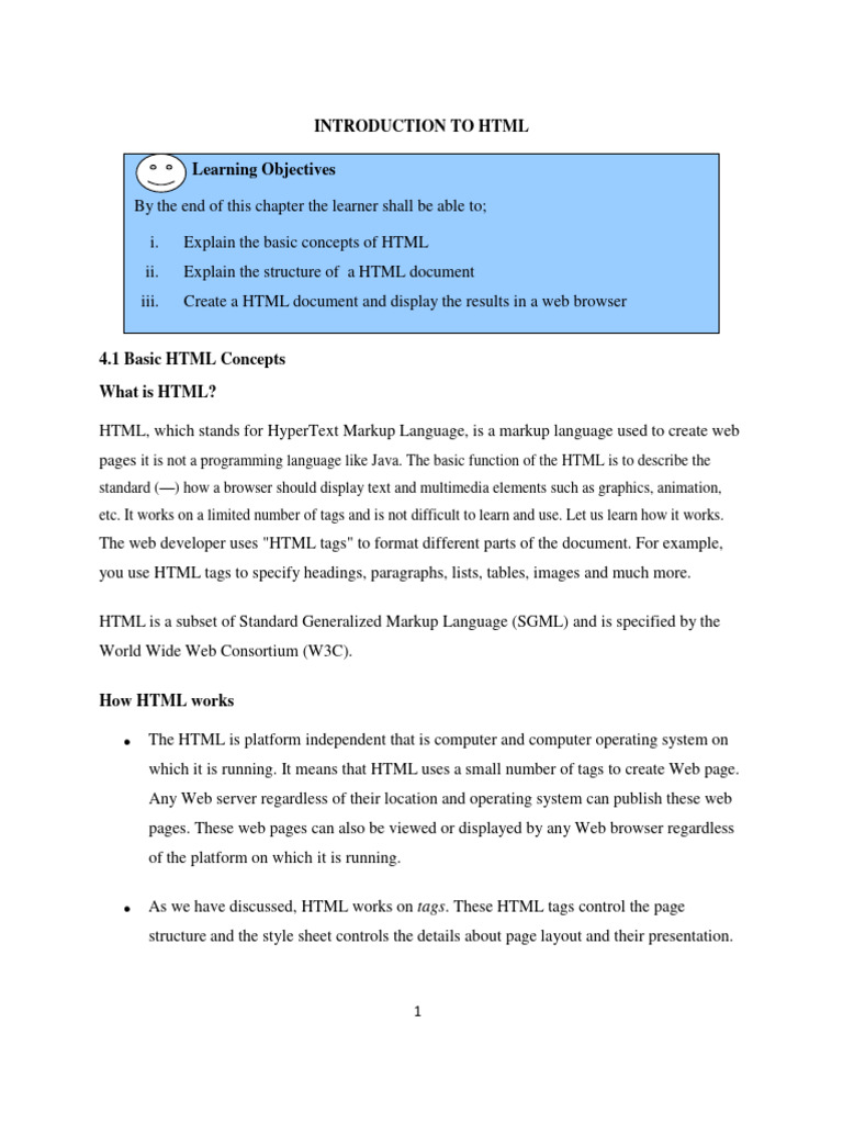 HTLM Intro | PDF | Html Element | Html