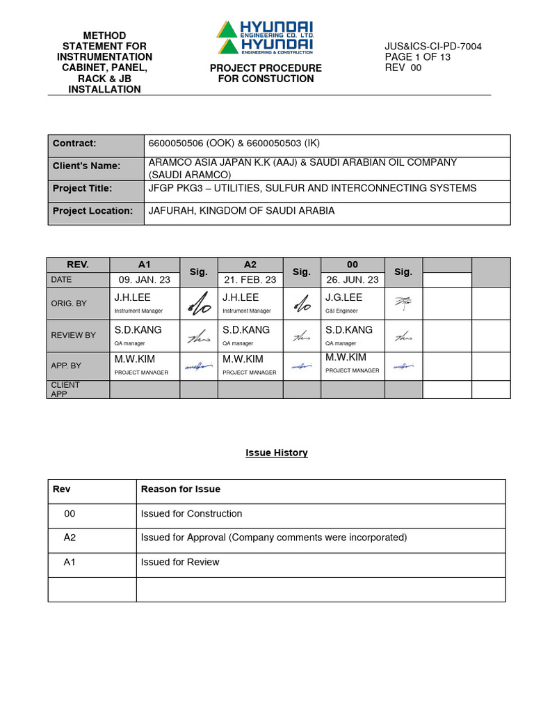 Instrumentation Cabinet Installation Method | PDF | International ...