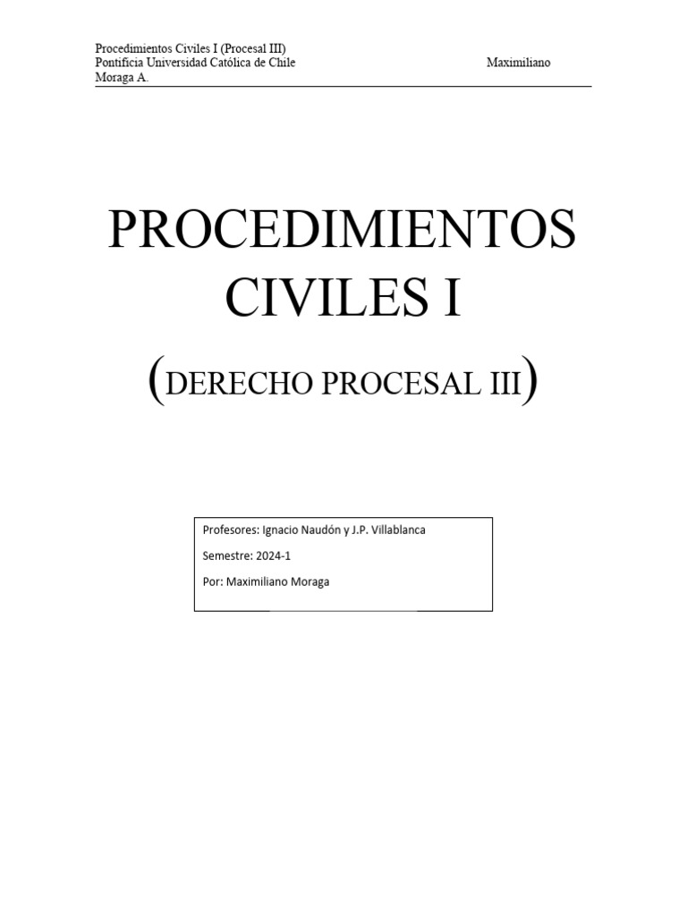 Procedimientos Civiles I-1 | PDF | Demanda judicial | Ley procesal