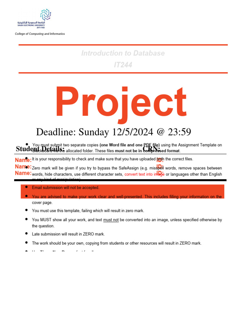 IT 244 Project | PDF | Databases | Computer File